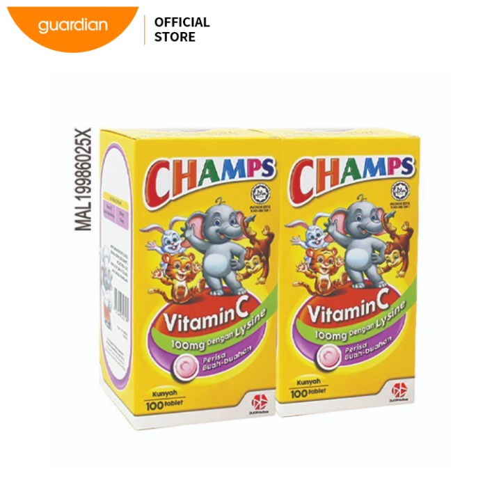 Champs C With Lysine 100'S Pack Of 2 | Lazada