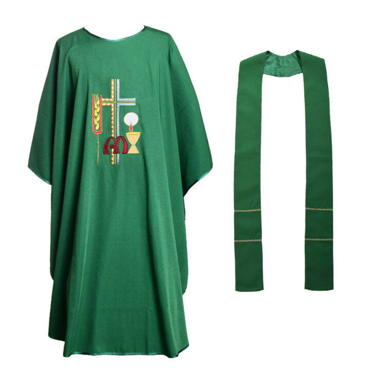 Catholic Church Priest Chasuble Embroidered Vestments Clergy Robe ...