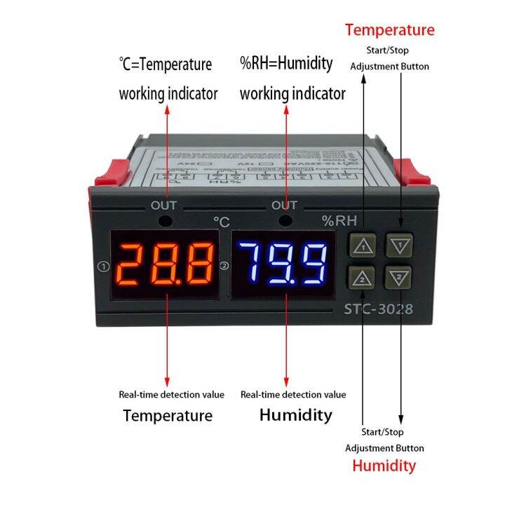 24V 12V DC 220V AC Controller Incubator Hygrometer Thermometer Control ...