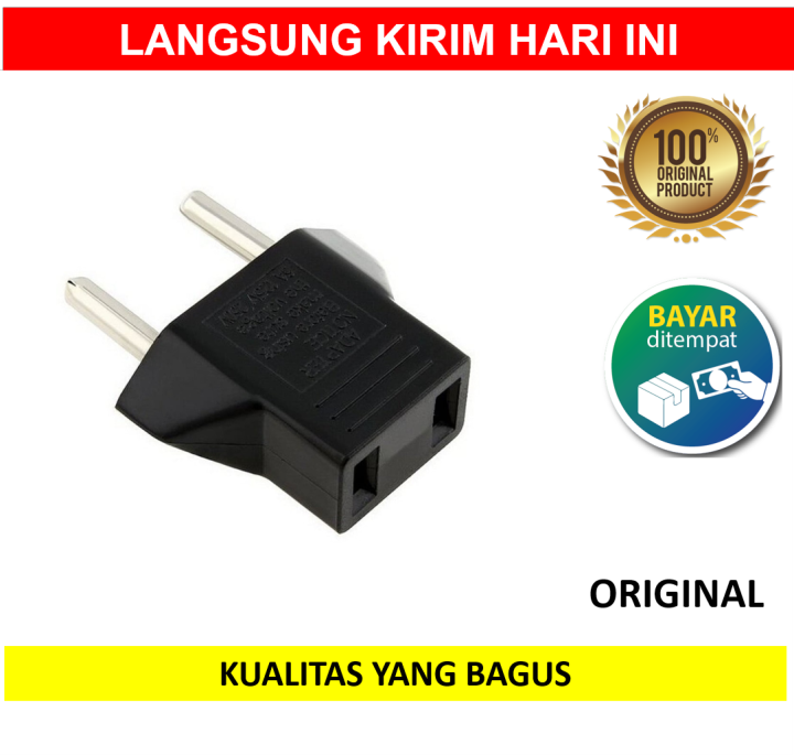 Sambungan Colokan Gepeng ke Bulat Converter Over Steker Adaptor Colokan ...