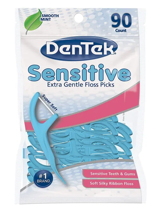 Dentek Sensitive Extra Gentle Floss Picks | Super Soft Ribbon Floss for ...