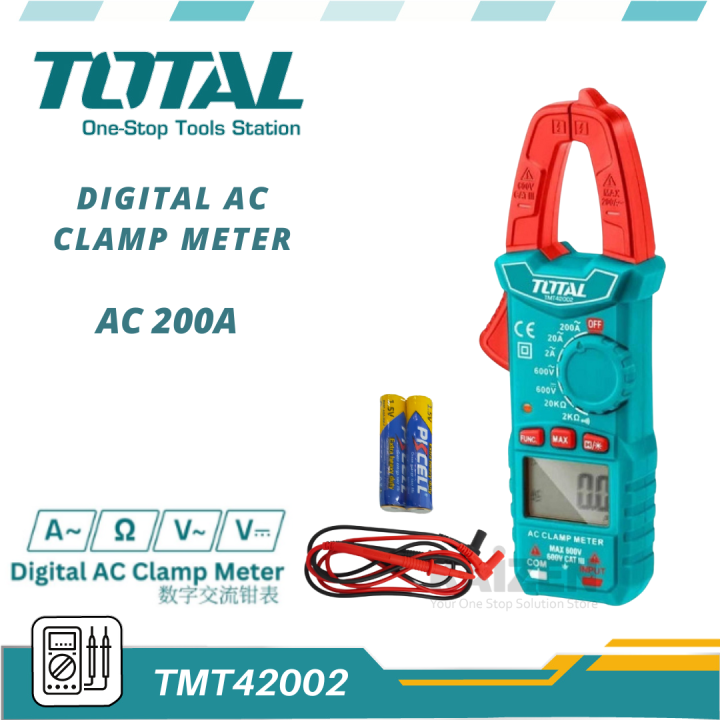 TOTAL TMT42002 Digital AC Clamp Meter AC200A | Lazada