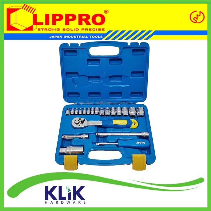 Lippro Kunci Sock Shock Sok Set 21 Pcs 6PT Socket Wrench 1/4 3/8 Inch ...