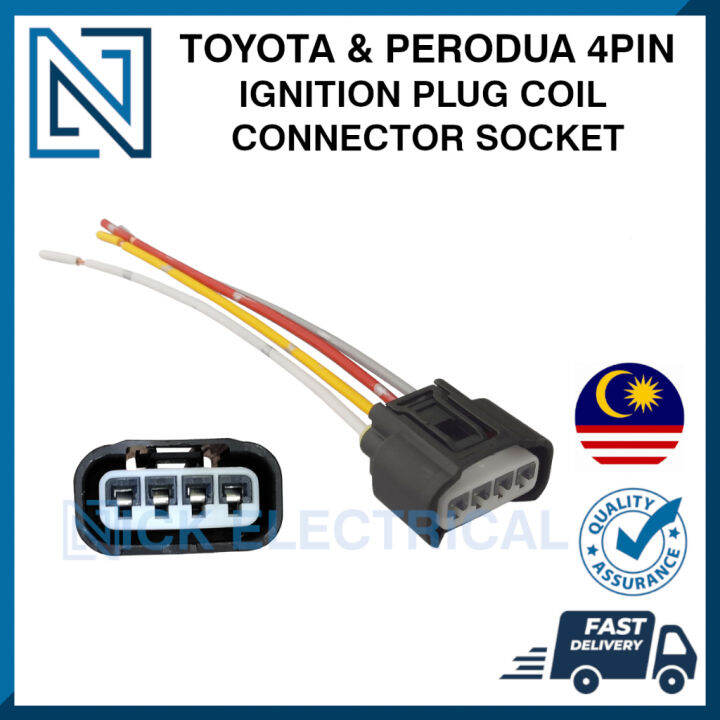 4 PIN Ignition Plug Coil Connector Socket TOYOTA CAMRY VIOS ALTIS ...