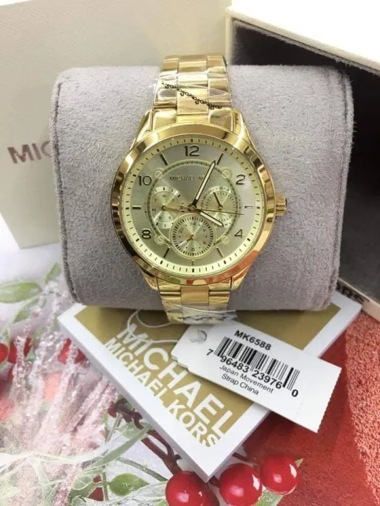 Women's Runway Chronograph Gold-Tone Stainless Steel Michael Kors Watch ...
