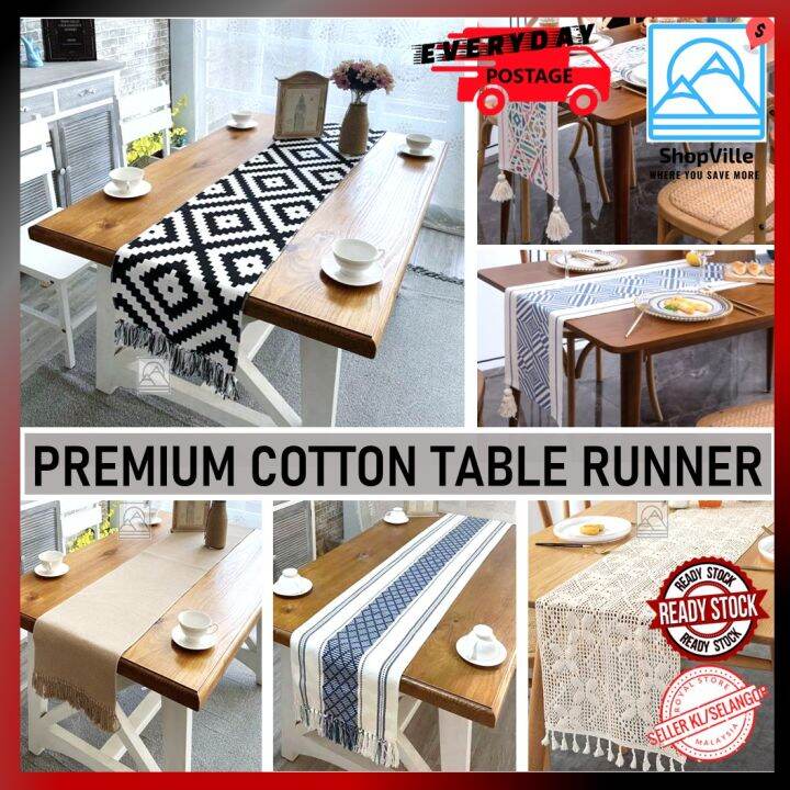 Table Runner Raya Premium Luxury Alas Meja Panjang Cotton | Lazada