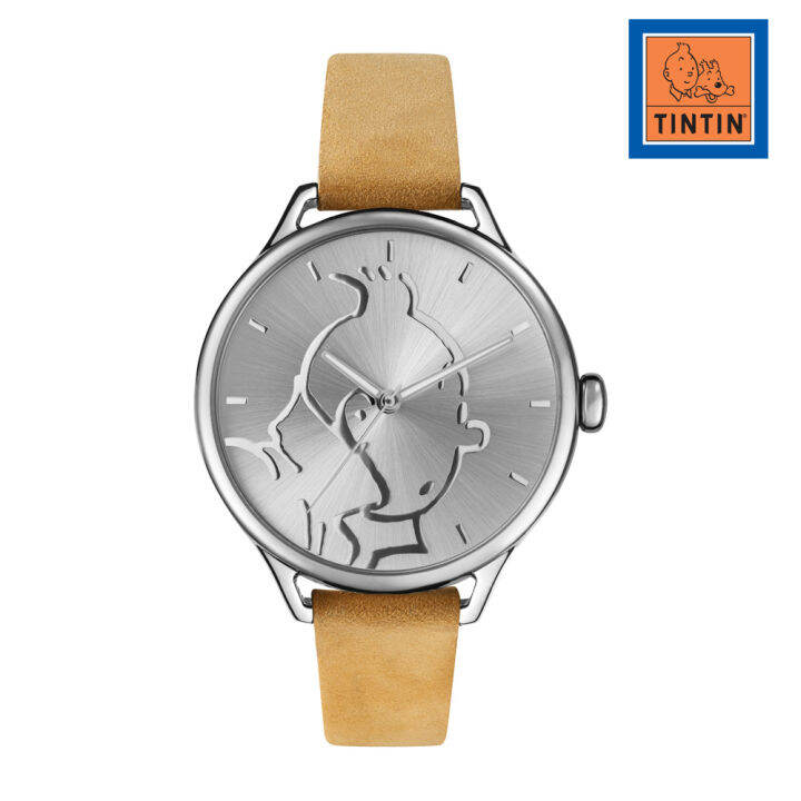 TINTIN WATCH: Classic - Tintin Silver/Camel M | Lazada Singapore
