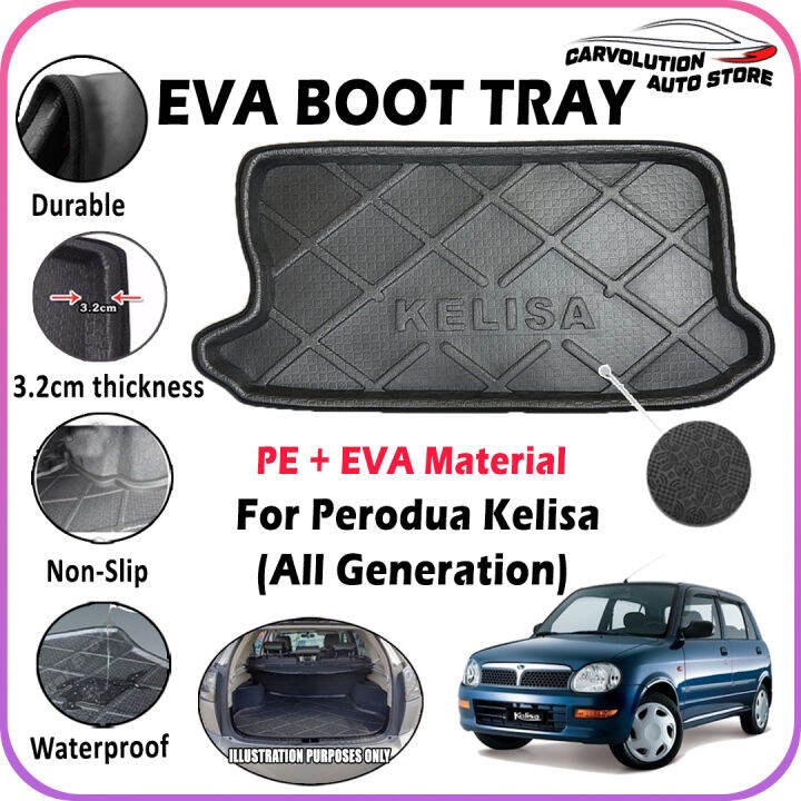 For Perodua Kelisa All Generation EVA Copolymer Car Boot Tray Luggage ...