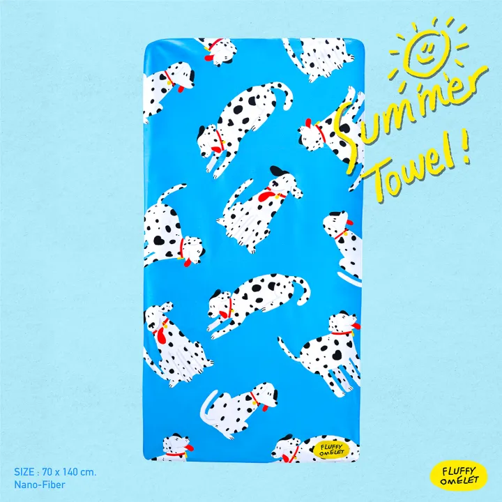 FLUFFY PUFFER FISH - ผ้าเช็ดตัว DOTTY DOG SUMMER TOWEL | Lazada.co.th