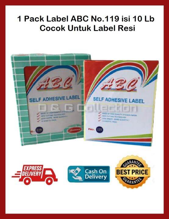 LABEL ABC NO. 119 / STIKER LABEL NO. 119 / SELF ADHESIVE ( 1 PACK ISI ...