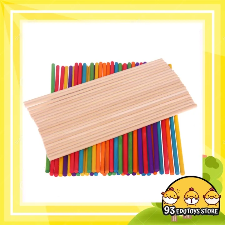 50pcs Colorful Log Stick Wooden Log Stick DIY Creative Handmade wooden ...