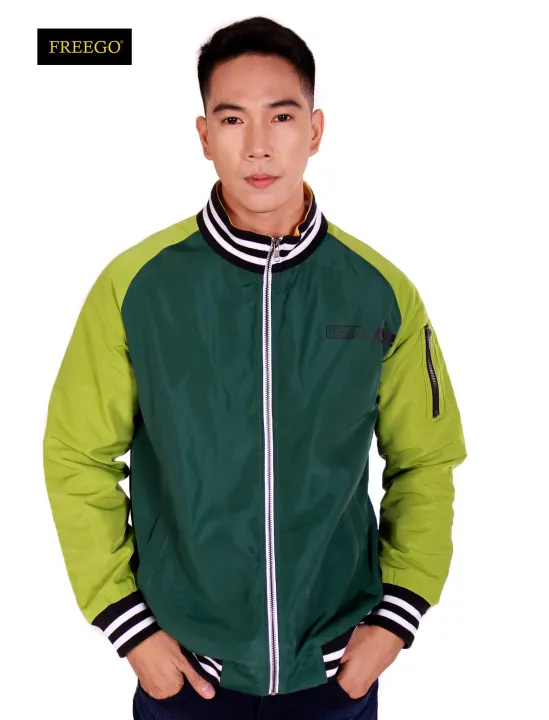Freego Men Nylon Bomber Jacket in Apple Green | Lazada PH