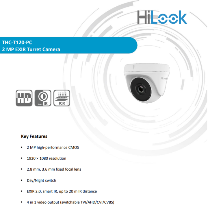 Kamera Cctv Indoor 2mp Hilook Thc T120 Pc Lazada Indonesia