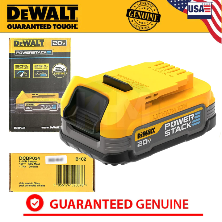Dewalt DCBP034 20V Powerstack™ Lithium Ion Battery (1.7Ah) •khm ...