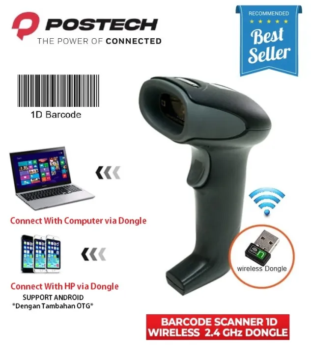 Wireless 1D Laser Barcode Scanner ULTRON W10 Android, Windows USB ...