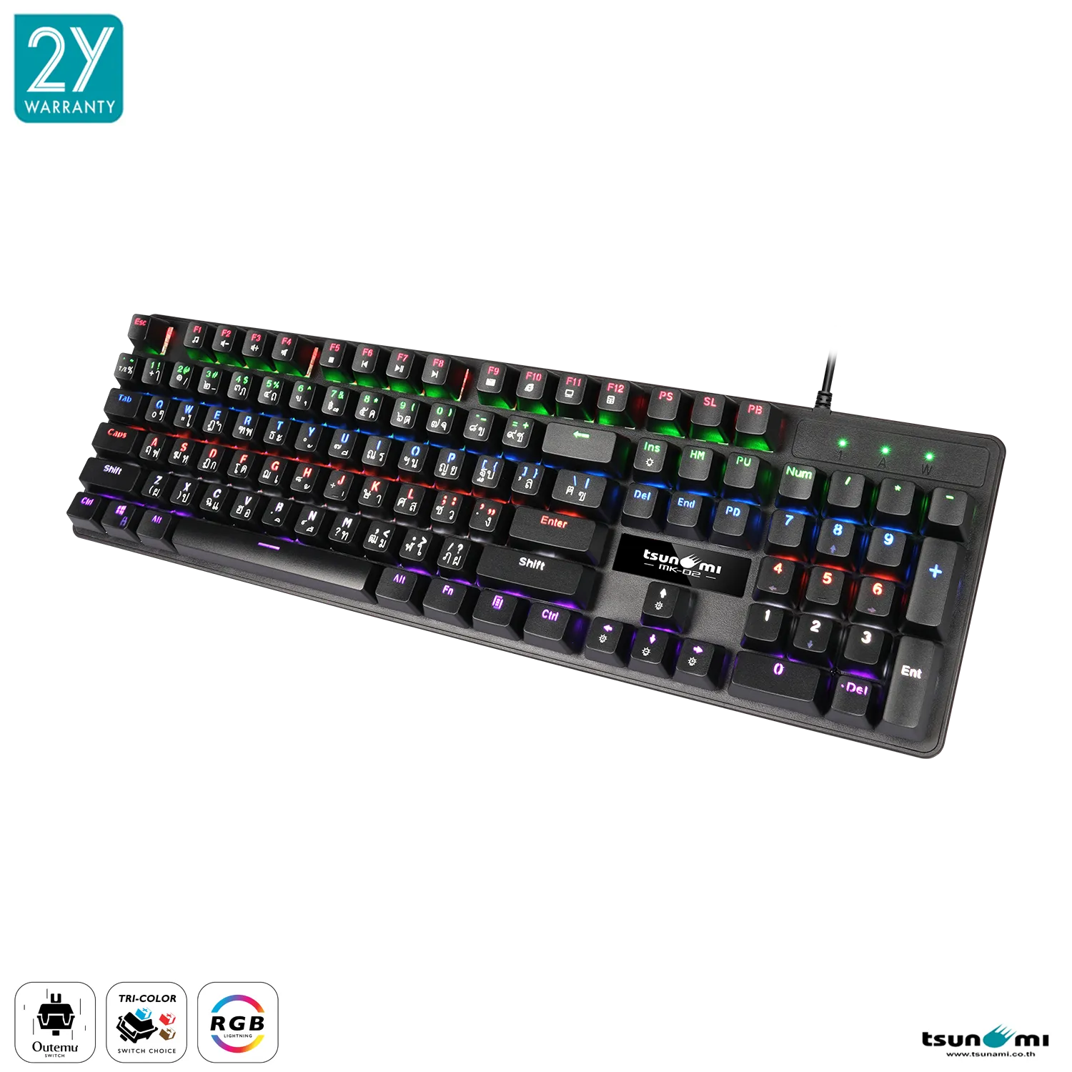 Tsunami MK-02 Mechanical Gaming Keyboard RGB คีบอร์ดแมคคานิคอล Outemu ...