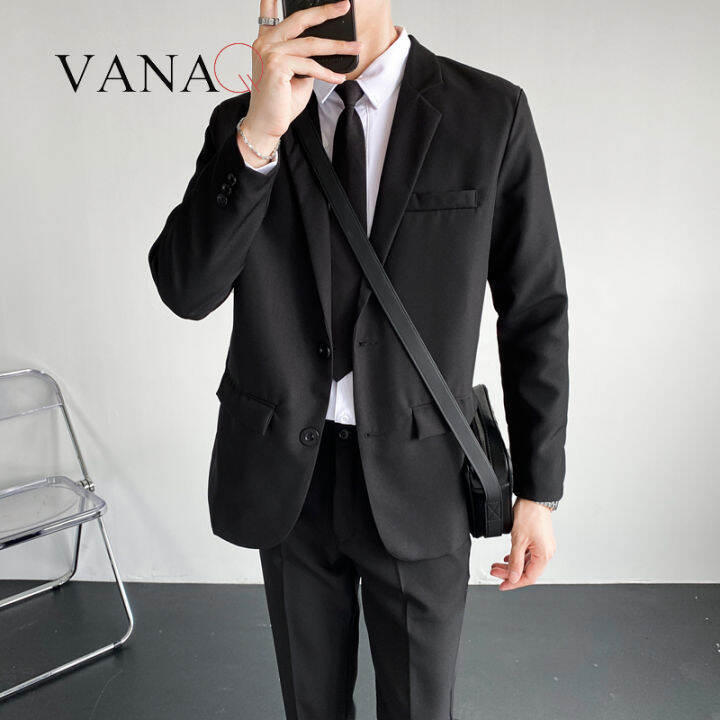 VANAQ Men's Suit Jacket Spring Handsome High-end Business Suit | Lazada