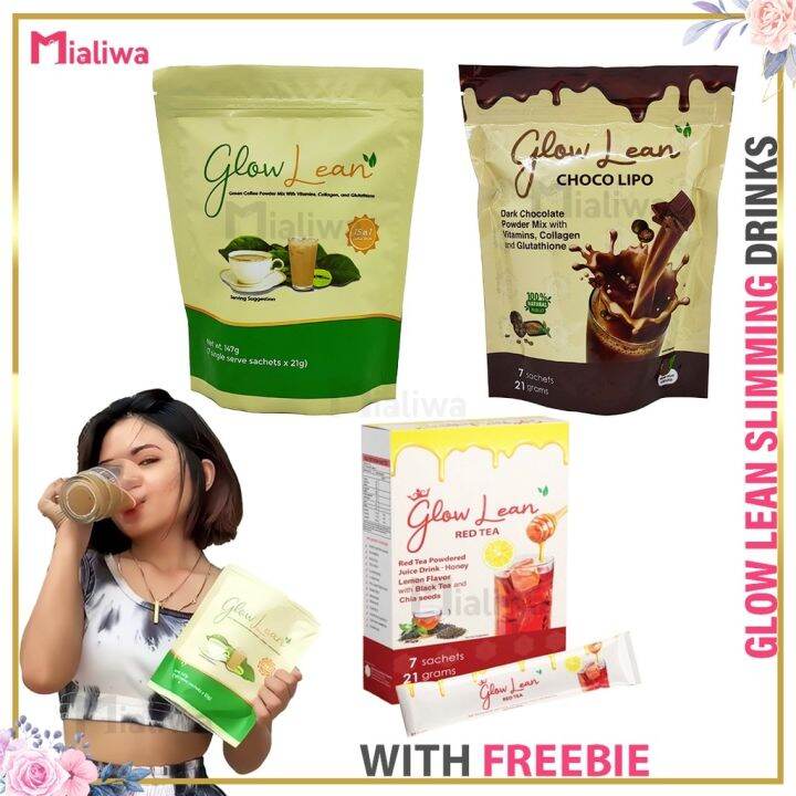 HOT Gorgeous Glow Lean Green Coffee Choco Lipo Red Tea Pampapayat Slimming Collagen Glutathione ...