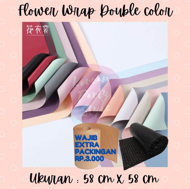 [5 LEMBAR] KERTAS BUNGA DOUBLE COLOR BIASA KERTAS BUKET BUNGA MURAH ...