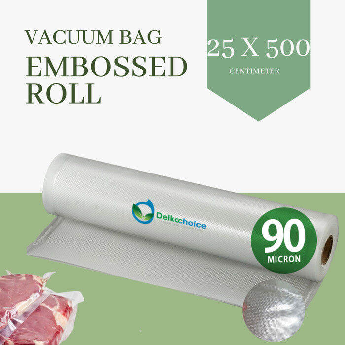 PLASTIK VACUUM VAKUM EMBOSS EMBOSED ROLL BENING SEALER MAKANAN 25X500 ...