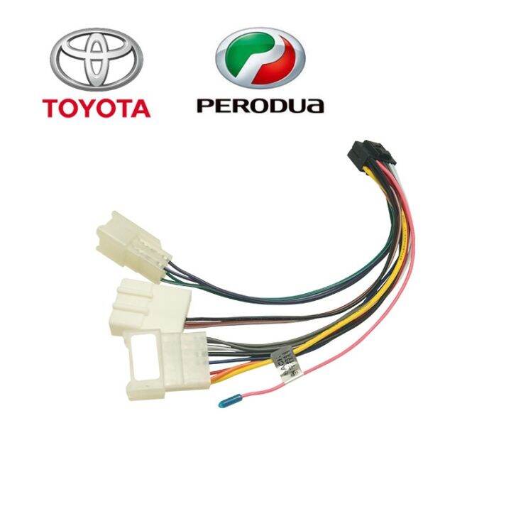 16P Car Head Unit Wire Harness Adapter For Toyota Perodua OEM Android ...