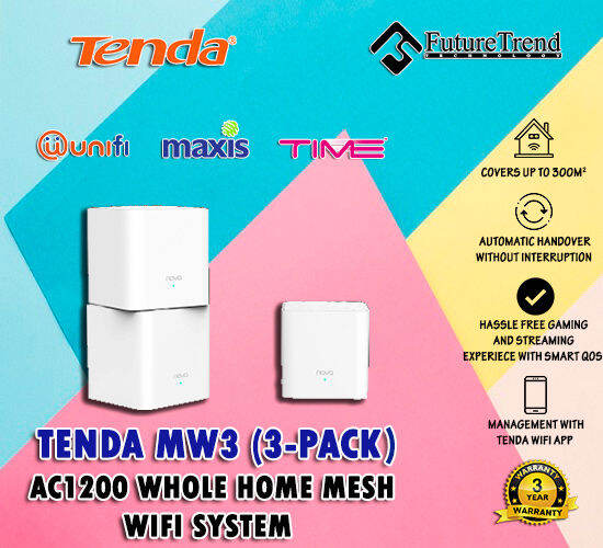 Tenda MW3 (3-Pack) AC1200 Whole Home Mesh WiFi System | Lazada