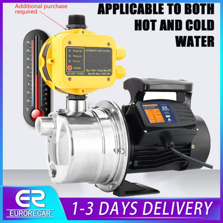 SENBERCEN 1HP 750W stainless steel head self-priming jet booster pump pure copper motor 60HZ ...
