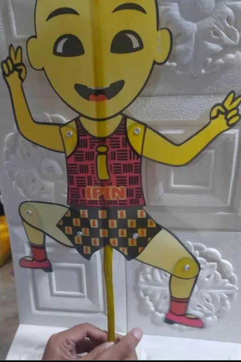 mainan anak/ wayang berbahan kertas karton tebal/ wayang animasi/upin ...