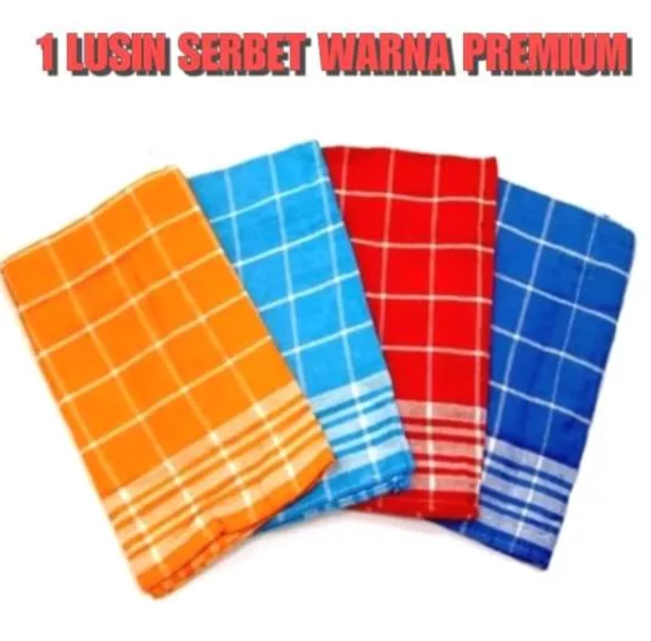 (Paket Isi 12 Pcs)-SERBET DAPUR /SERBET LAP WARNA TEBAL /Serbet Meja ...