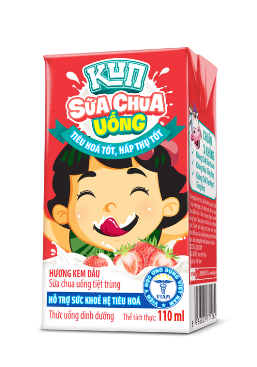 Kun sữa chua uống hương kem dâu thùng 48 hộp x 110ml | Lazada.vn
