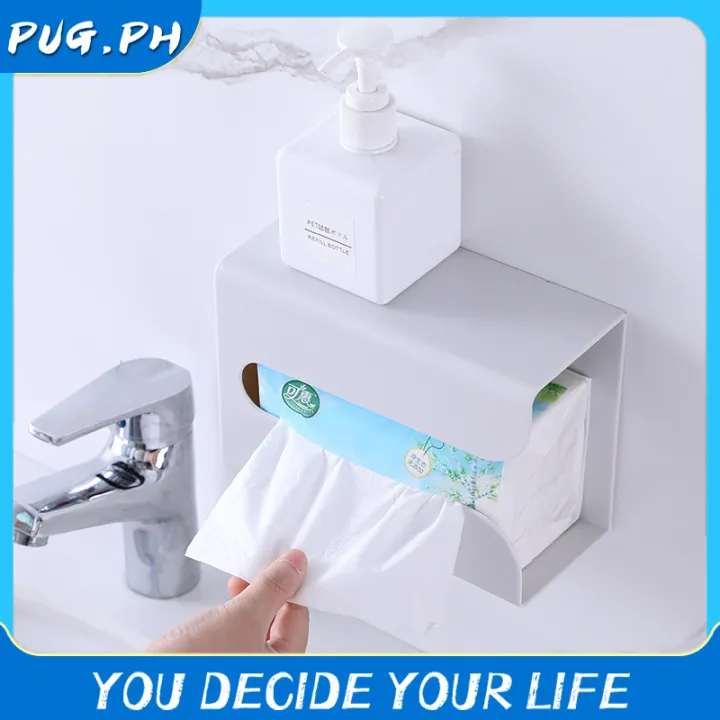 Toilet bathroom paper drawer, paper towel box, traceless sticker, wall ...