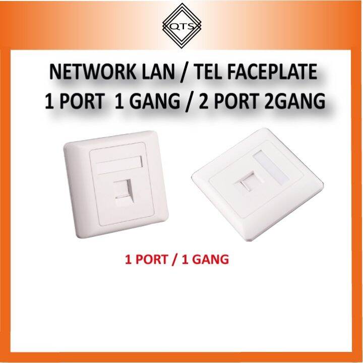 RJ45 Faceplate CAT6 CAT5e Tel Keystone 1 Port 1 Gang Single Port 2 Port ...
