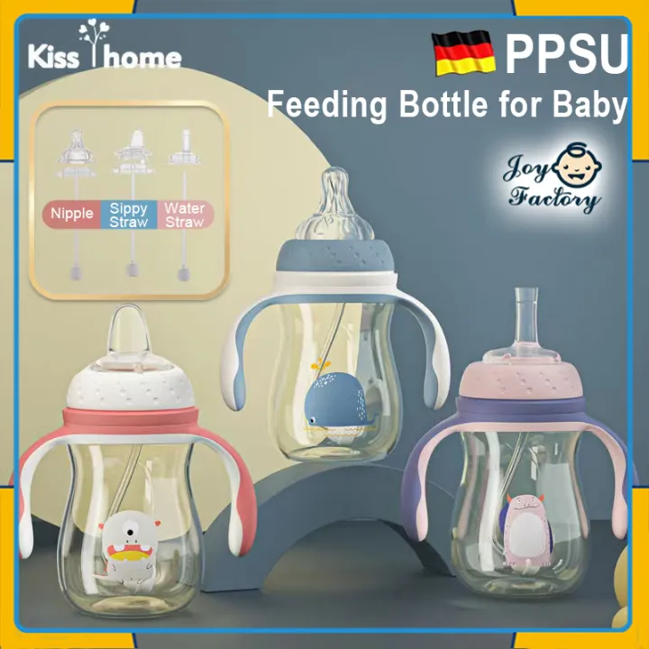 PPSU Botol Susu Bayi Leher Lebar Susu Anti Jatuh dan Anti Tersedak Tanpa BPA Free Anak-anak (0 ...