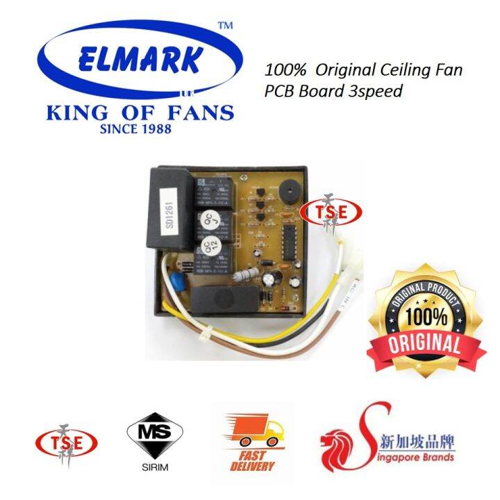 Elmark 100% Original Ceiling Fan PCB Board 3 Speed (01700) | Lazada