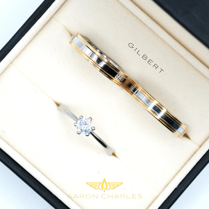 AARON CHARLES Free Engraved Name Wedding Rings - Gilbert | Lazada PH