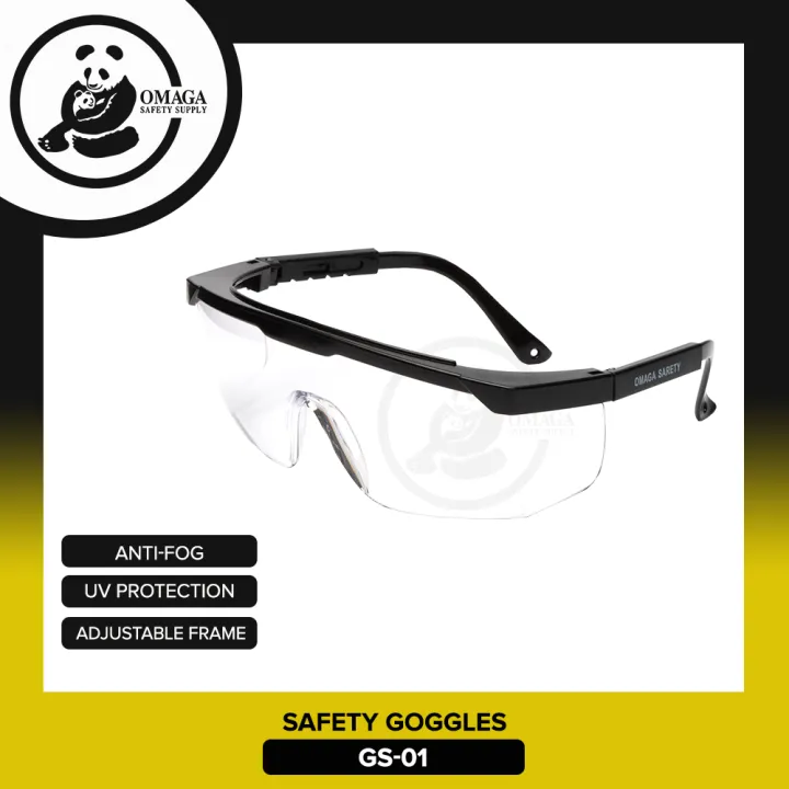 Omaga Safety Goggles Black and White Heavy Duty High Quality Indoor and ...