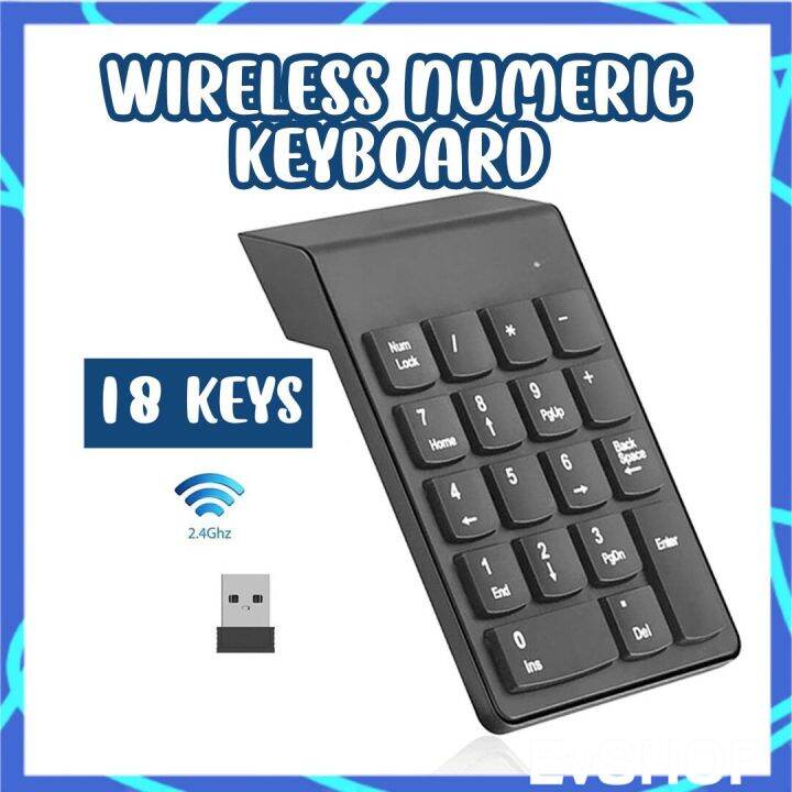 18 Keys Wireless Numeric Number Pad Keyboard With 2.4G USB Receiver ...
