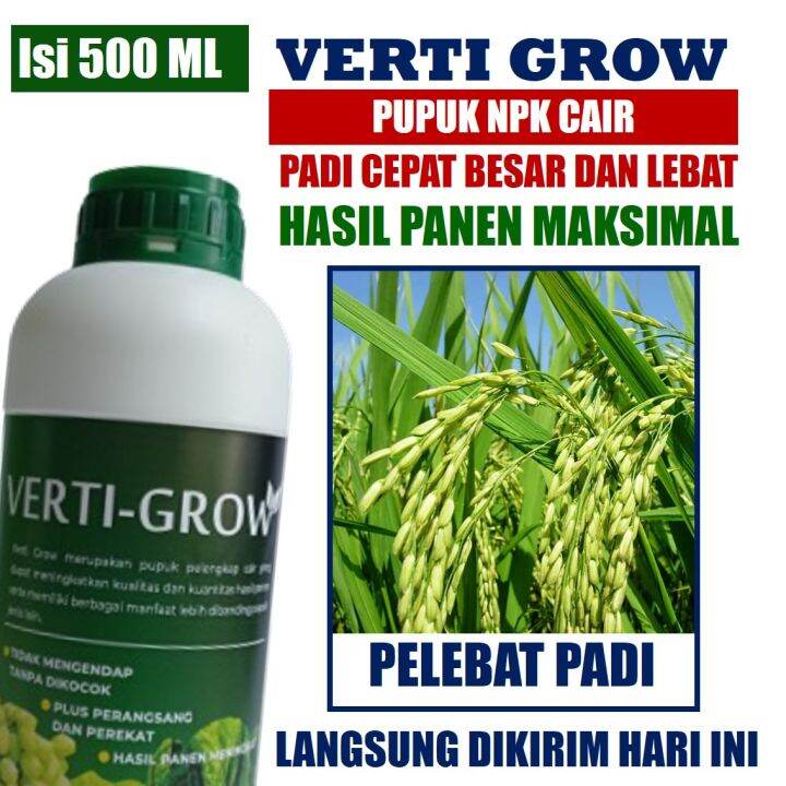 (PROMO) 500 ML VERTI-GROW PUPUK NPK Organik CAIR Pelebat Padi Subur dan Berbuah Maksimal - Pupuk ...