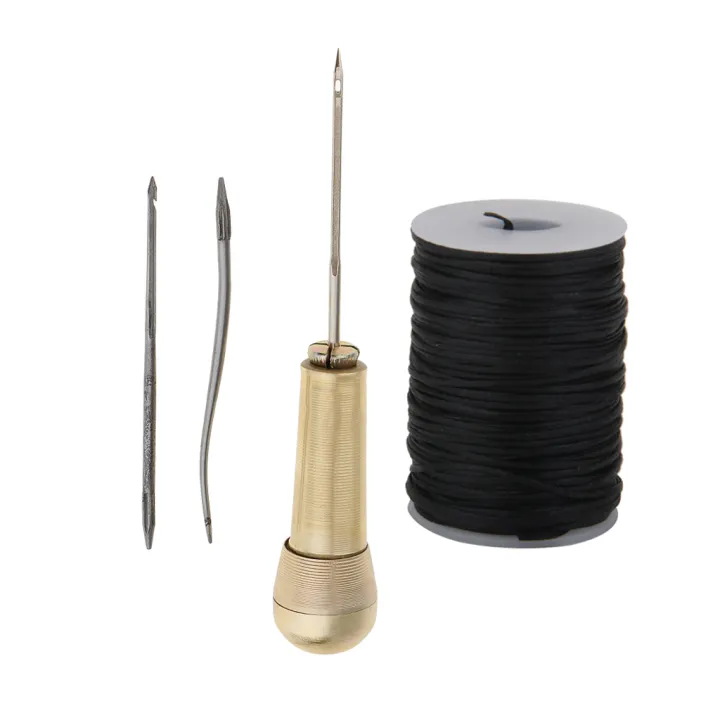 LazaraStores Needles Canvas Leather Sewing Awl Hand Stitcher Kit Tools ...