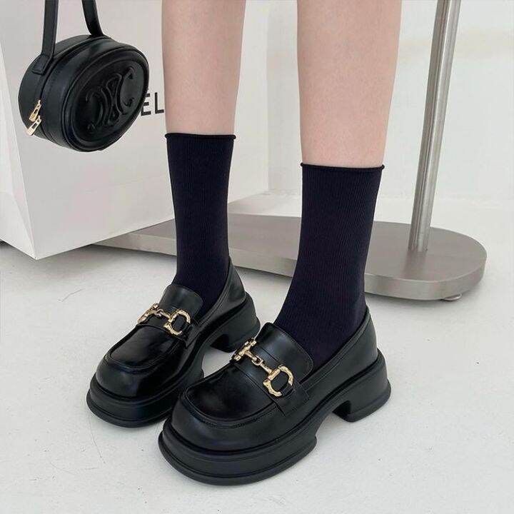 A-5 Leather Platform Wedge Slip On School Shoes | Lazada PH