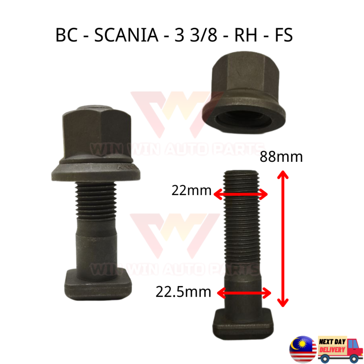 Trailer Truck Scania 124 Scania 113 Rear 88mm Wheel Bolt Hub Bolt With ...