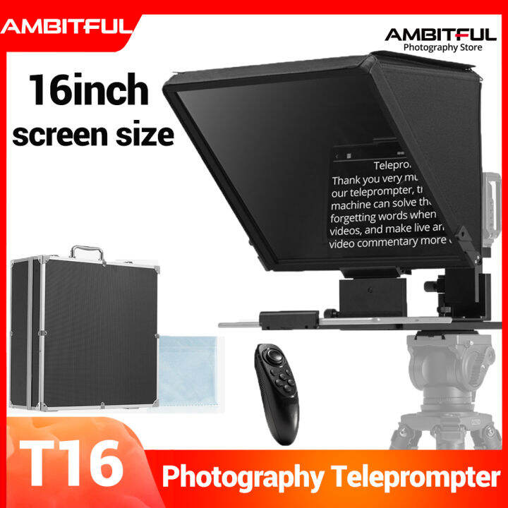 AMBITFUL T16 16inch Screen Prompter Professional Interview Foldable ...