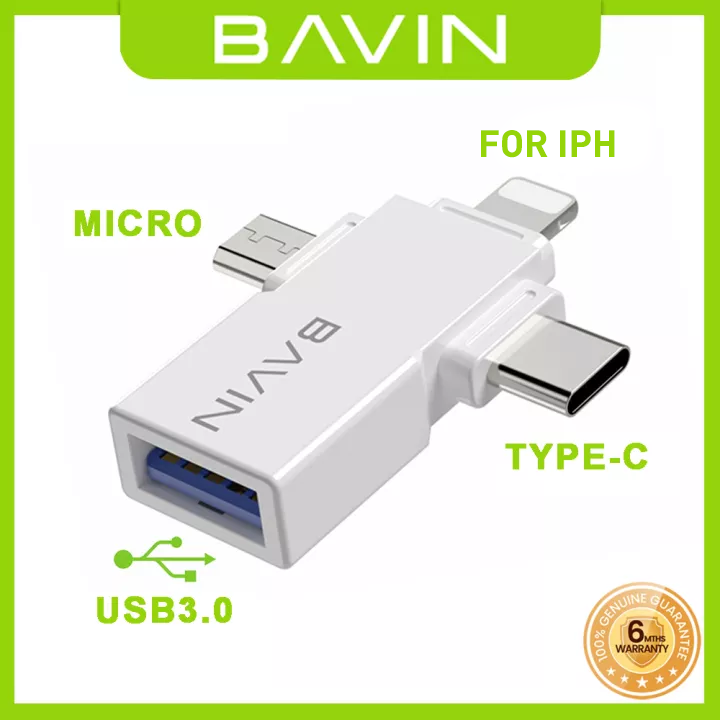 BAVIN 3 in 1 OTG USB Camera Adapter w/ High Speed Transmission no Delay ...