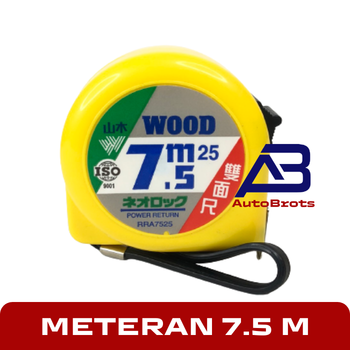 WOOD Meteran 7,5 Meter Kuning Made In Taiwan Original 7,5M | Lazada ...