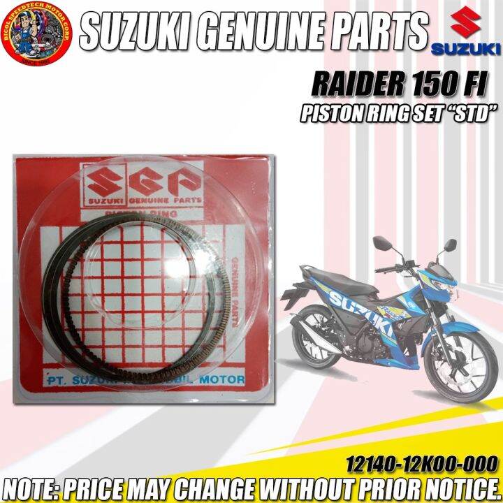 RAIDER R 150 FI GSX-R150 GSX-S150 PISTON RING SET "STD" (SGP) (GENUINE: 12140-12K00-000) | Lazada PH