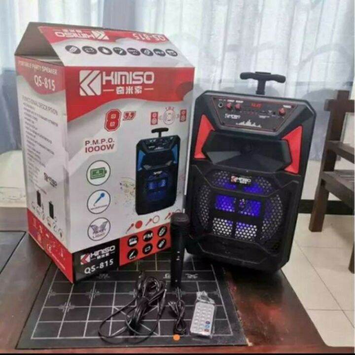Kimiso Qs-815 Portable Wireless Bluetooth Party Speaker with Microphone ...