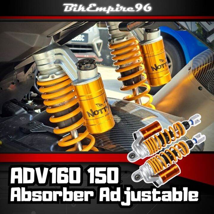 Honda ADV160 Motorcycle Rear Shock Absorber 360mm Rebound Adjustable ...