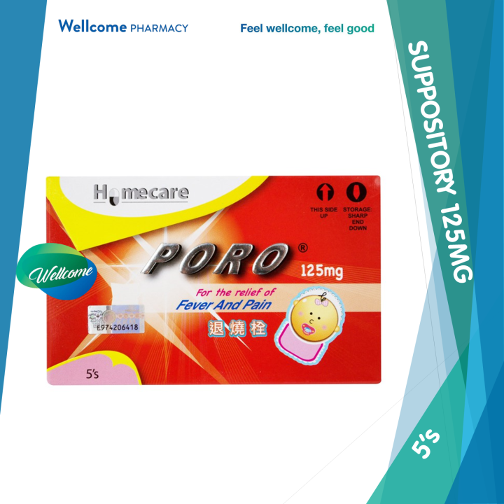 Homecare Poro Suppository with Paracetamol 125mg - 5's | Lazada