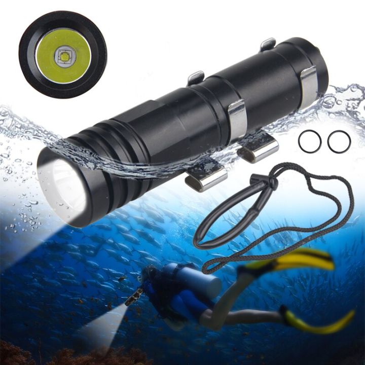 XP-E R3 LED Mini Diving Flashlight 100 Meters Underwater Lantern ...