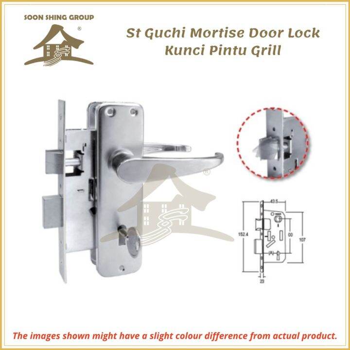 100% Original St Guchi Mortise Door Lock Kunci Pintu Grill | Lazada